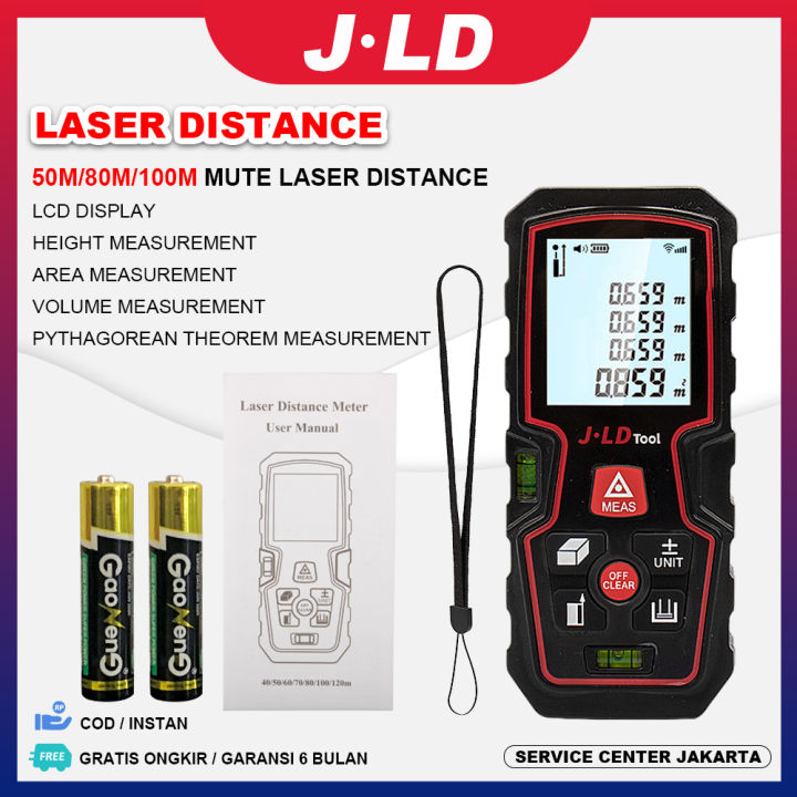 JLD METERAN LASER DISTANCE DIGITAL LCD 50M 80M 100M DISTANCE LASER Alat ...