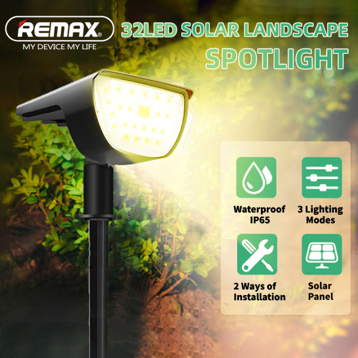 Remax 7/9/32LED Solar Garden Light Outdoor IP65 Waterproof LED Pathway ...
