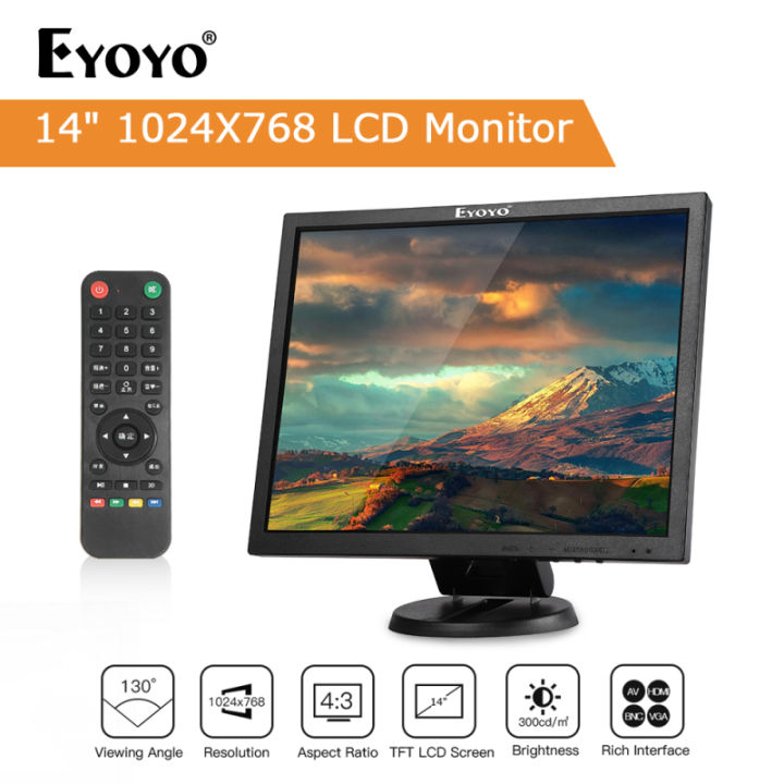 EYOYO 14นิ้ว4:3 TFT หน้าจอเกม1024X768/BNC/HDMI/VGA/AV 300cd/M² | Lazada ...
