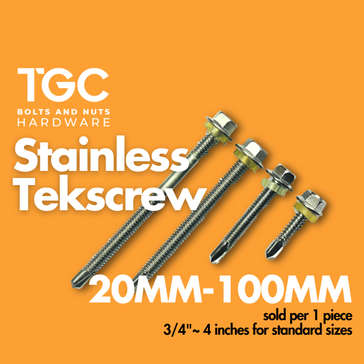TGC 1PC Heavy Duty Stainless Tekscrew / SS Tek Screw Metal Self ...