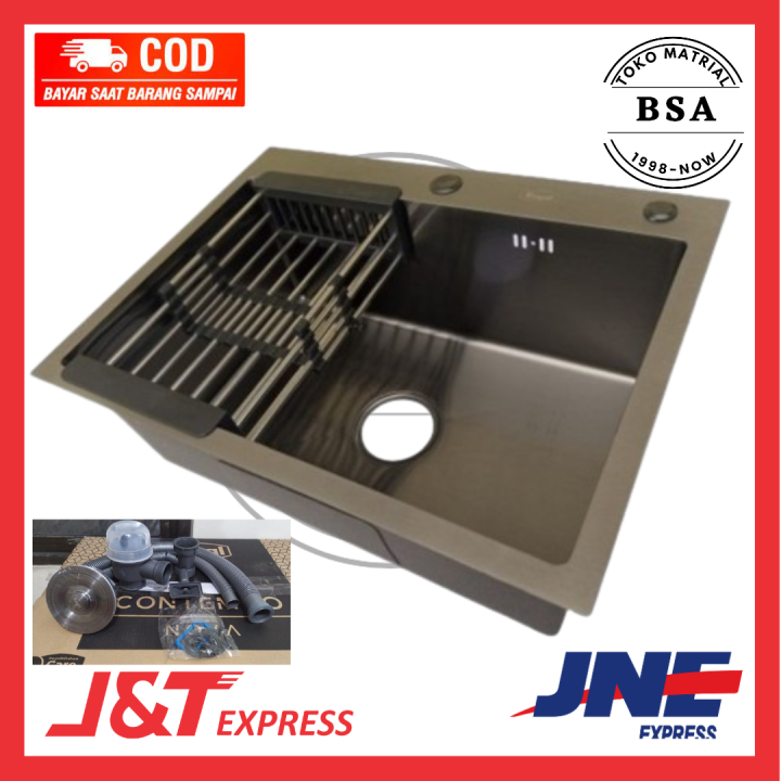 Bak Cuci Piring / ROYAL Kitchen Sink Minimalis Hitam Stainless tipe ...