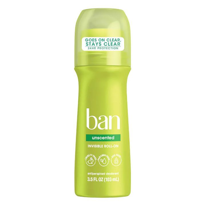 Ban Invisible Roll-On Antiperspirant Deodorant Unscented 103ml (3.5 oz ...