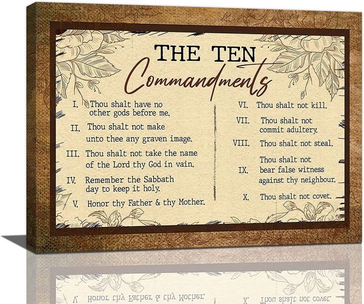 10 Commandments Wall Art Motivational Ten Commandments Wall Decor ...