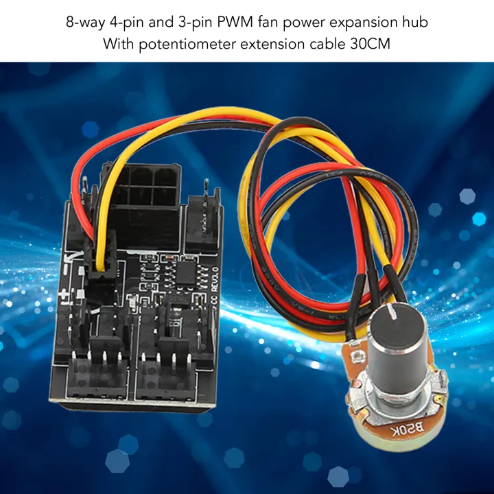 PC Fan Hub PC Fan Controller Potentiometer Extension Cable 30CM 12V ...