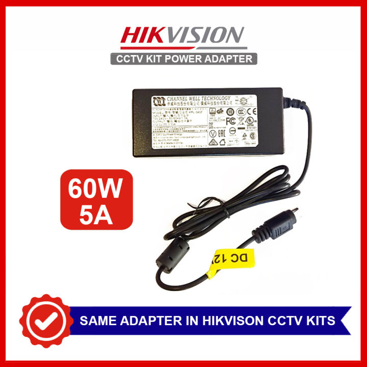 Hikvision Channel Well CCTV DVR Power Adapter KPL-060F-VI 12VDC 5A 60W ...