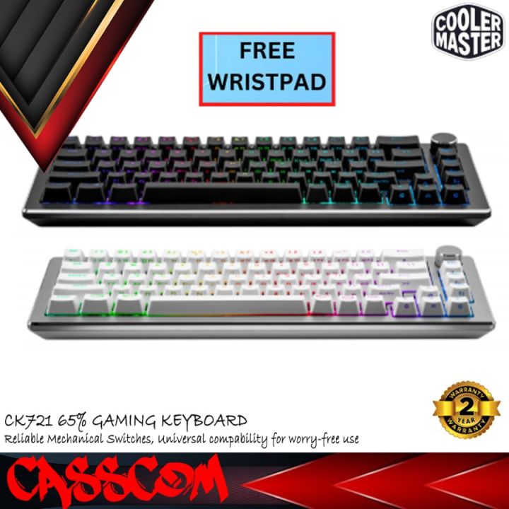 Cooler Master CK721 65% RGB Hybrid Mechanical Gaming Keyboard Wireless ...