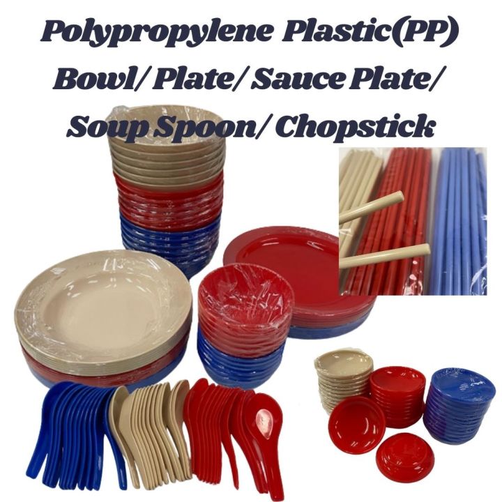 Polypropylene Plastic Bowl / Plate/ Soup Spoon/ Sauce Plate/ Chopstick ...