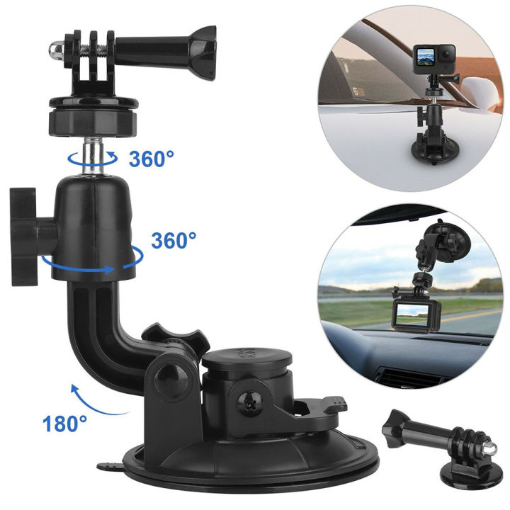Tian Action Camera Suction Cup Mount 360 Degrees Car Windshield Camera ...