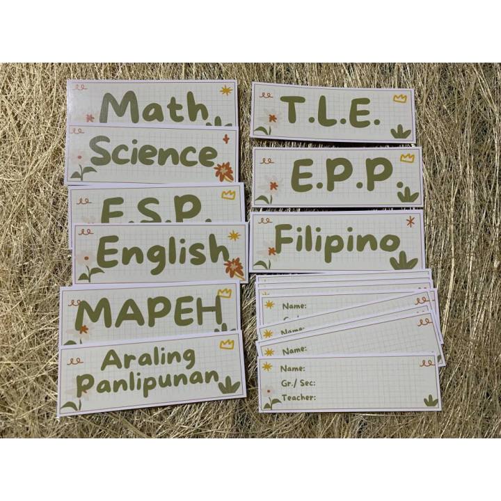 CUTE AESTHETIC SUBJECT AND NAME STICKER SET | Lazada PH