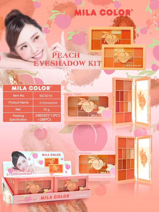 อายแชโดว์พร้อมบลัชออนพิช MILA COLOR ไอแชโดว์และบลัชออนในตลับเดียว สีสวย ...