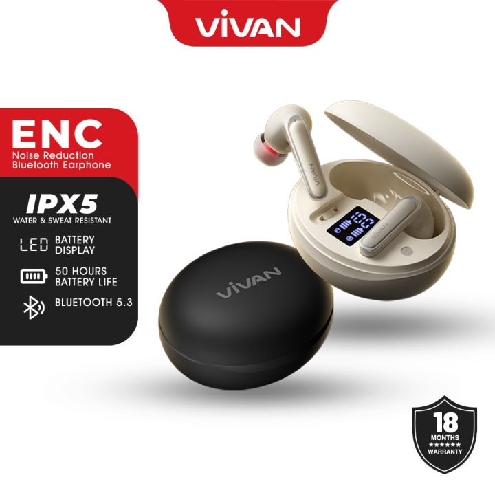 Vivan Liberty T330 Dual ENC TWS True Wireless Earbuds Bluetooth 5.3 ...