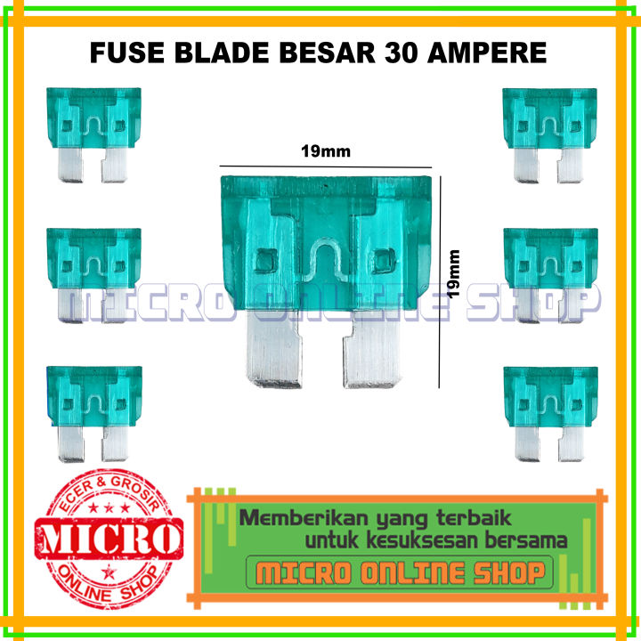 PAKET 10 PCS Fuse Blade Besar 30 Ampere 30A 30 A Fuse Tancap Sikring Mobil Motor Sekring Tancap ...