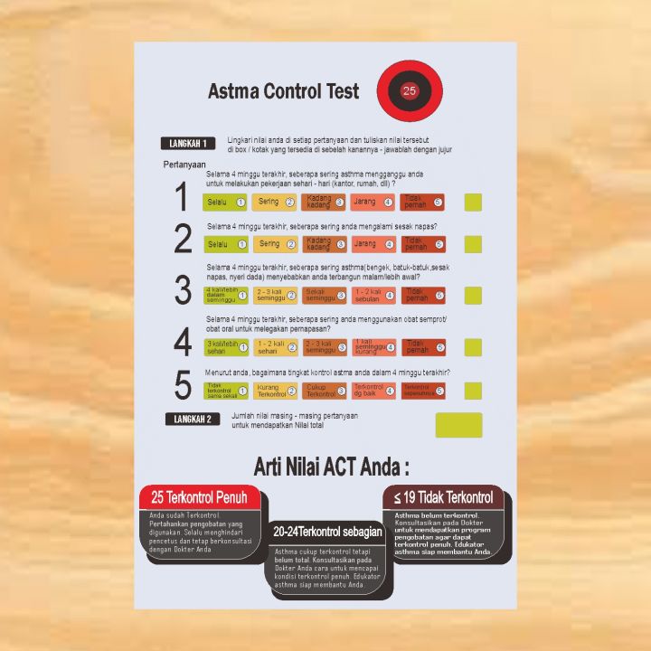 Stiker Poster Akrilik Asthma Control Test | Stiker Poster ACT | Stiker ...