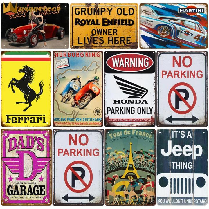 20x30cm Vintage Metal Tin Sign Plate Rectangle Zinc Signs Car Poster ...
