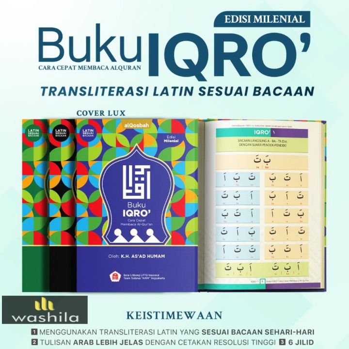 Buku IQRO Iqra Anak MILENIAL Jilid 1 - 6 PREMIUM Full Colour Berwarna ...
