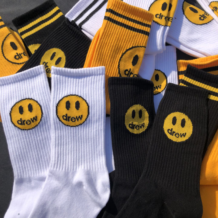 Korean iconic socks drew smiley face socks drew house | Lazada PH