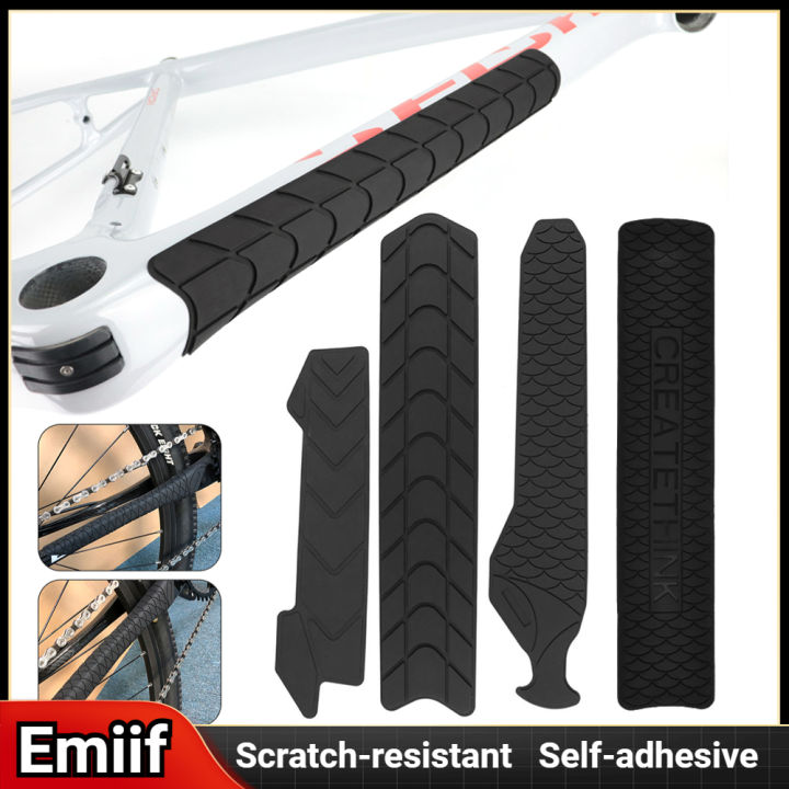 【Emiif】Silicone Bike Chain Guard Sticker MTB Road Bicycle Frame Scratch ...