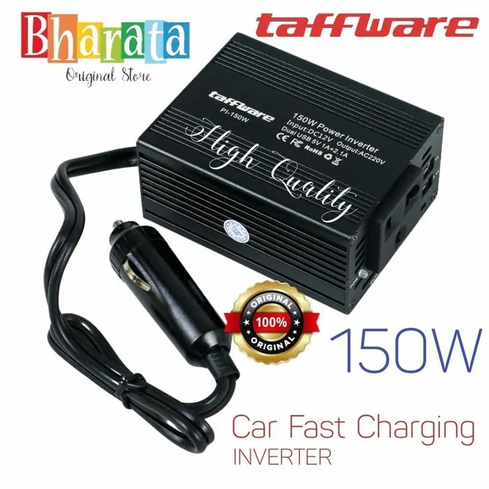 TAFFWARE CAR POWER INVERTER DC12V TO AC 220V 150W WITH 2 PORT USB ...