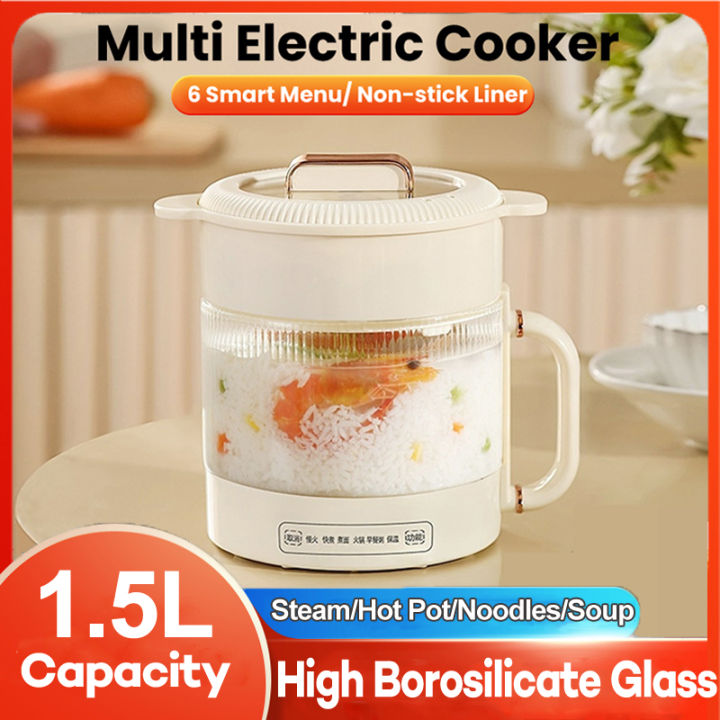 [COD] Multi-Function Electric Cooker 1.5L Mini Electric Pot Non-Stick ...