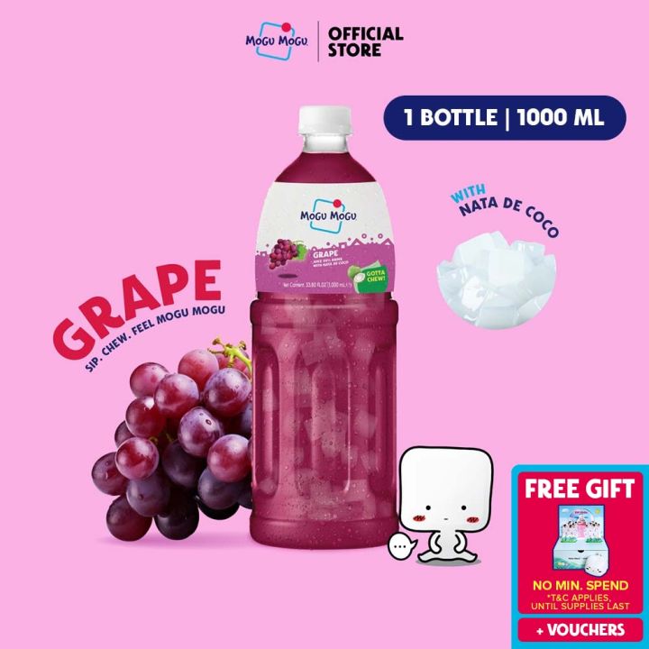 Mogu Mogu Grape Nata de Coco Juice Drink 1000ml x 1 bottle | Lazada PH