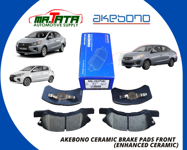 Akebono Brake Pads FRONT (ENHANCE VERSION) for Mitsubishi Mirage 2012 ...