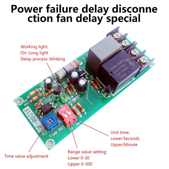 QF RD21F AC100V 220V Adjustable Timer Control Relay Module Turn Off ...