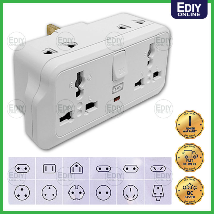 MULTI ADAPTOR ADAPTER ADAPORT SWITCH CHARGER ROUND FLAT WALL OUTLET ...