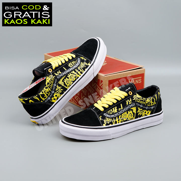 Sepatu Vans Oldskool Spongebob Squarepants Gigliotti Hitam Kuning ...