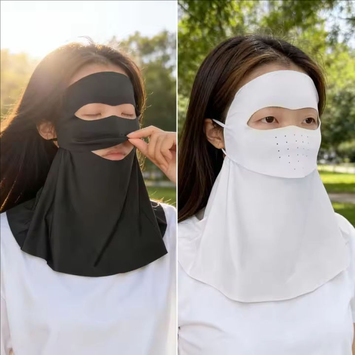 Full Face Sun Protection Mask with Neck Coverage Drinkable UV Face ...