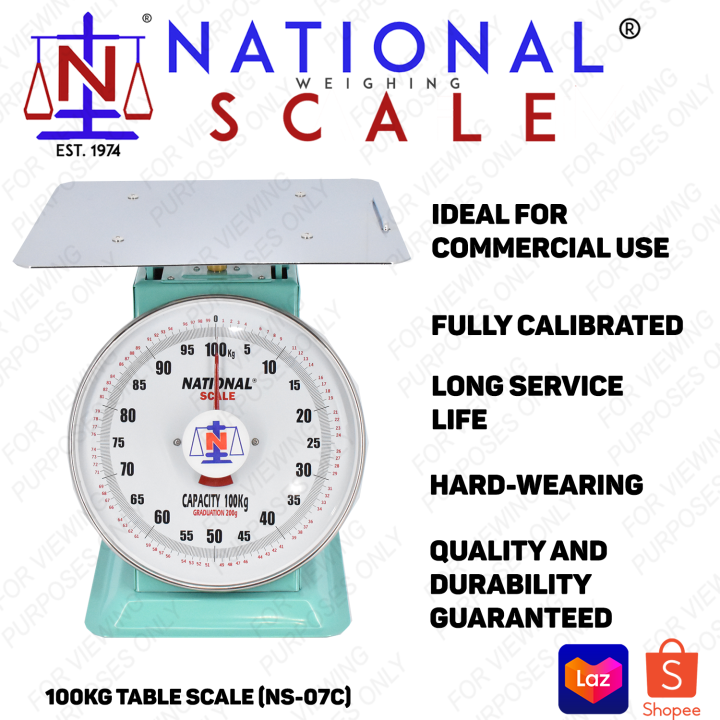 National Scale Brand 100kg Flat Plate Table Scale (NS-07-100kg) | Lazada PH