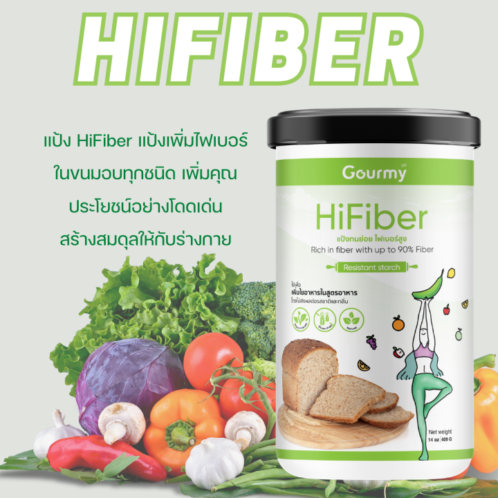 Hifiber แป้งเพิ่มไฟเบอร์ทนย่อย ใส่เพิ่มในขนมให้ขนมมีไฟเบอร์มากขึ้น ขนาด ...