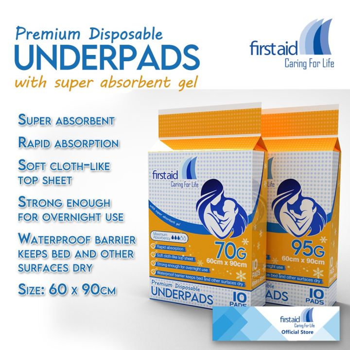 COD First Aid Disposable Underpads 600x900mm 10padsper pack | Lazada PH