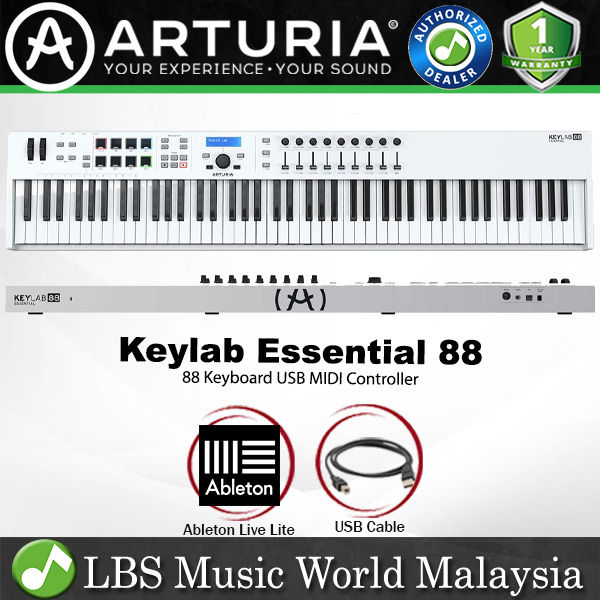 Arturia Keylab Essential 88 Key USB MIDI Controller Keyboard - White ...