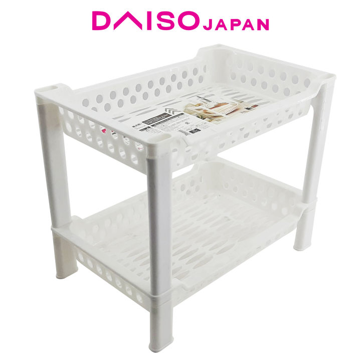 Daiso Small 2-tier Storage White Rack | Lazada PH