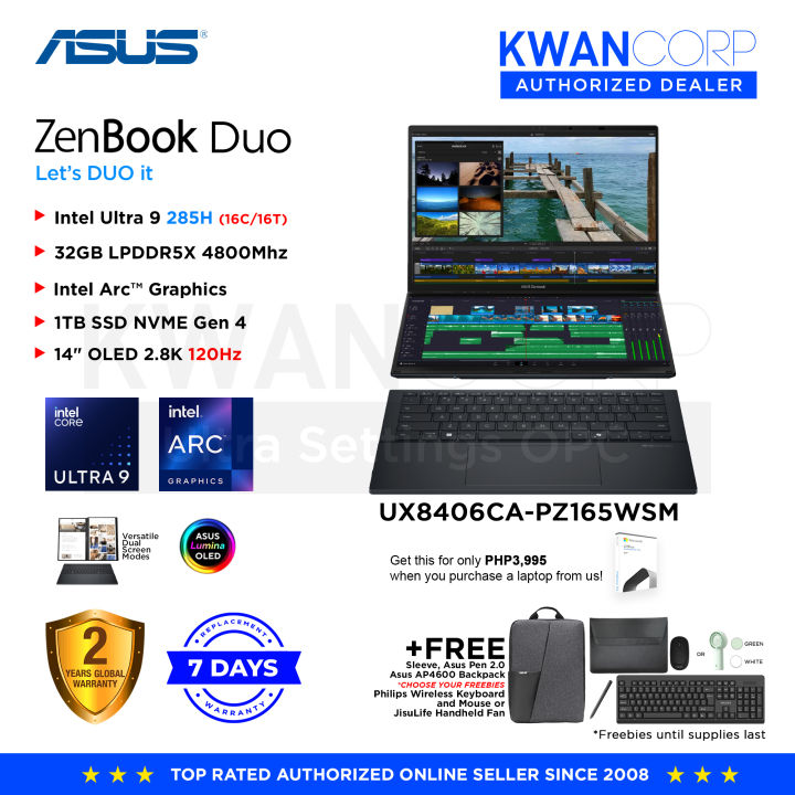 Asus Zenbook Duo. UX8406CA-PZ165WSM Intel Ultra 9 285H 32GB RAM Intel ...