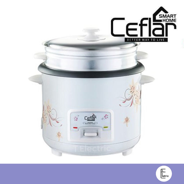 หม้อหุงข้าวไฟฟ้าพร้อมซึ้งนึ่งอาหาร CEFLAR รุ่น CR-010 ขนาด 1 ลิตร หม้อหุงข้าวอุ่นทิพย์ หม้อหุง ...
