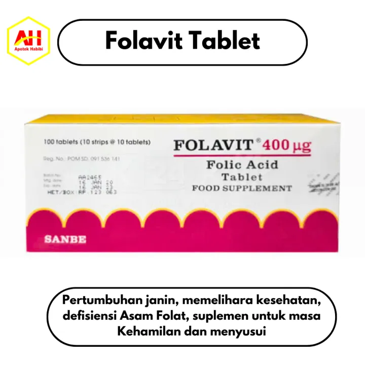 Folavit 400 mcgTablet | Lazada Indonesia