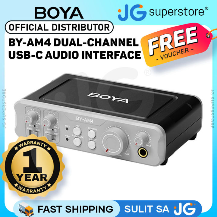 Boya BY-AM4 Dual Channel Audio Mixer USB Audio Interface Professional ...