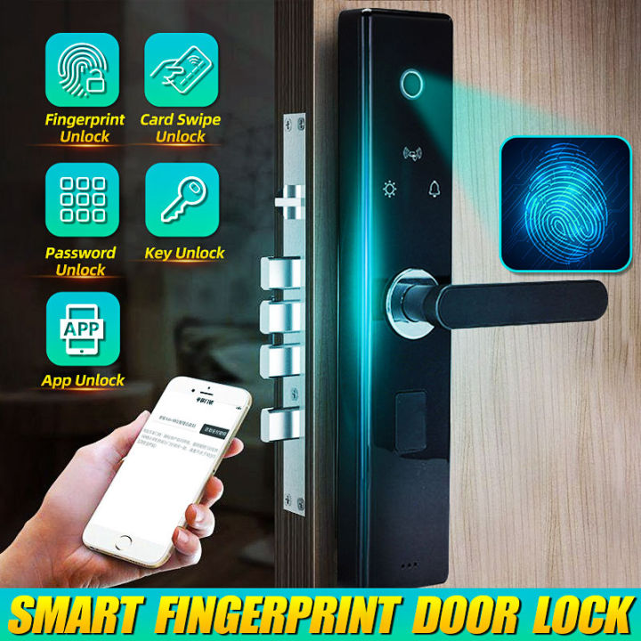 Smart Electronic Fingerprint Door Lock Anti-theft Touch Password Keys ...