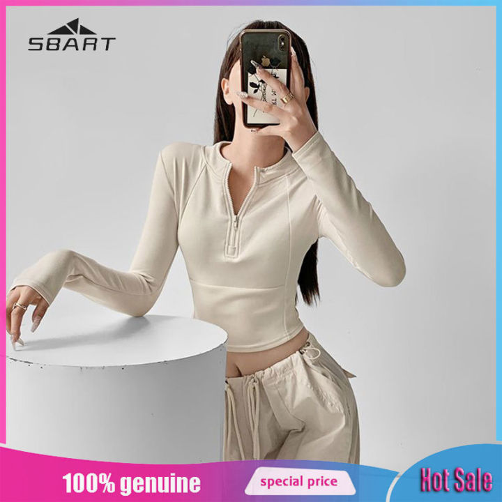 SBART เสื้อกีฬาแขนยาวสำหรับผู้หญิง,เสื้อชุดโยคะฟิตเนสวิ่งรุ่น260กรัมพร้อมแผ่นปิดหน้าอก1*1 ...