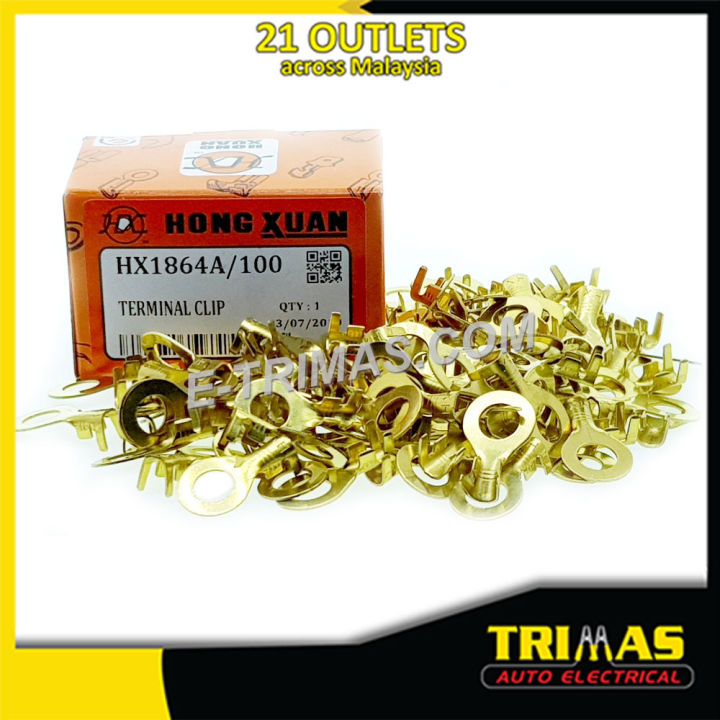 HX1864A Non Insulated 30Amp Eye Gold Color Terminal Clip (10PCS) | Lazada