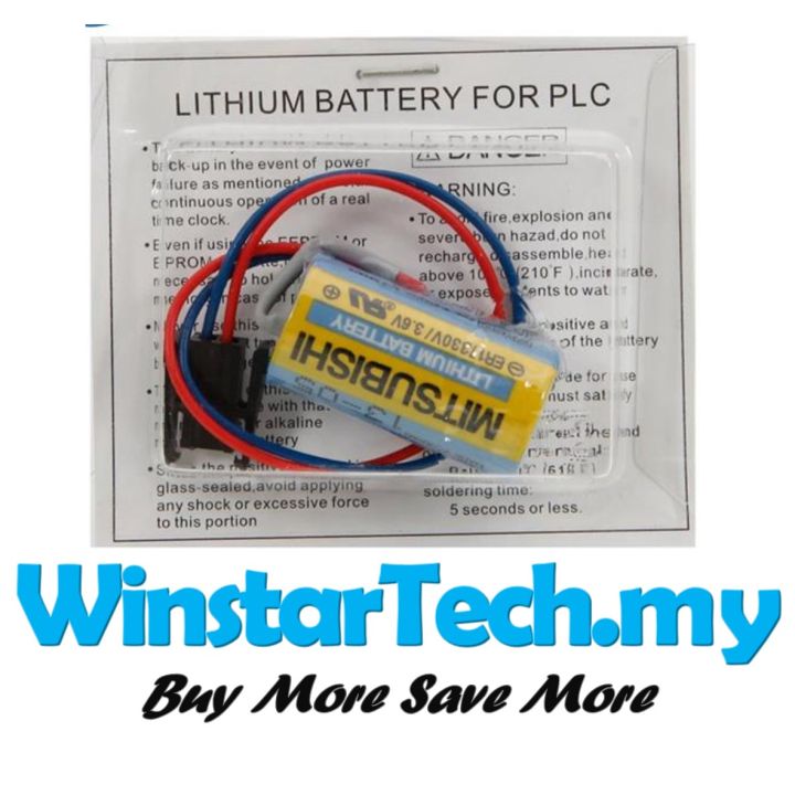 100% Original MITSUBISHI A6BAT ER17330V MR-BAT Industrial PLC Battery | Lazada