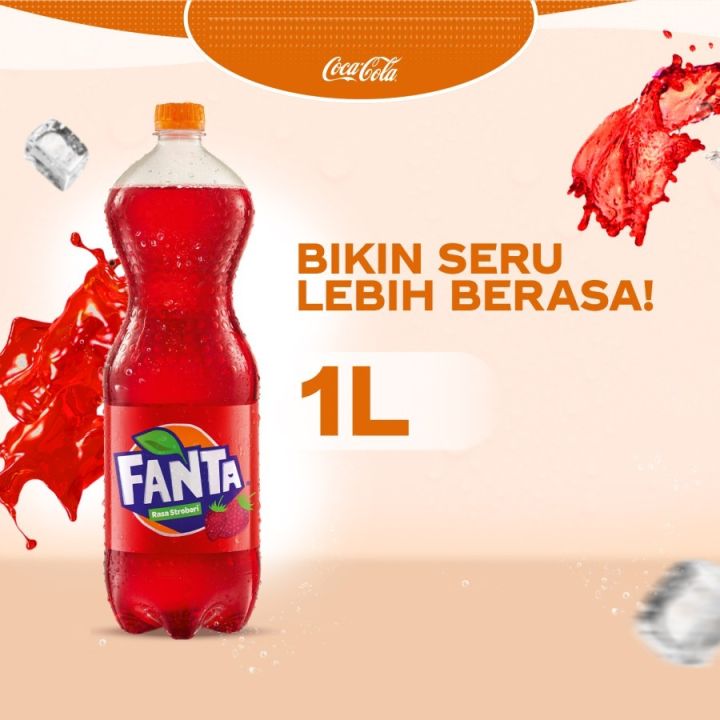 Fanta 1L Fanta Rasa Strawberry Minuman Soda - Botol 1L | Lazada Indonesia