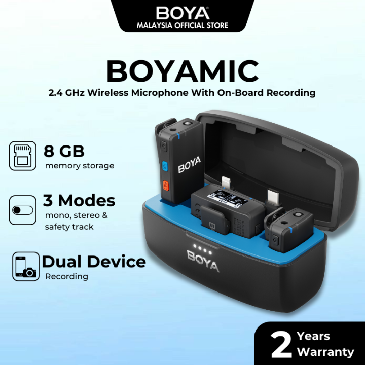 Boya boyamic Professional Wireless Microphone System สำหรับกล้องแอคชั่นแคมเมรา/สมาร์ทโฟน/กล้อง ...