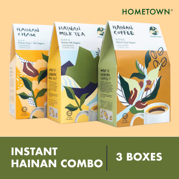 [3 Packs Combo A] Hometown Premium Instant Hainan Kopi + Milk Tea ...