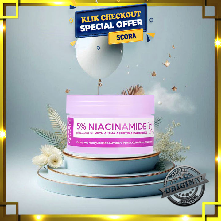 SCORA 5% Niacinamide Hydramoist Gel with Alpha Arbutin & Panthenol 45 ml untuk mencerahkan ...