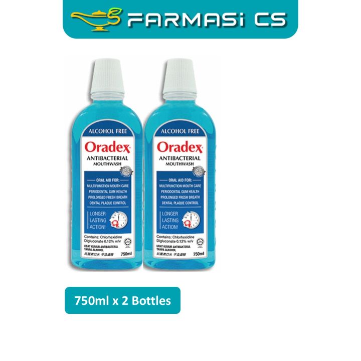 Oradex Antibacterial Mouthwash 750ml x 2 Bottles EXP:02/2028 | Lazada
