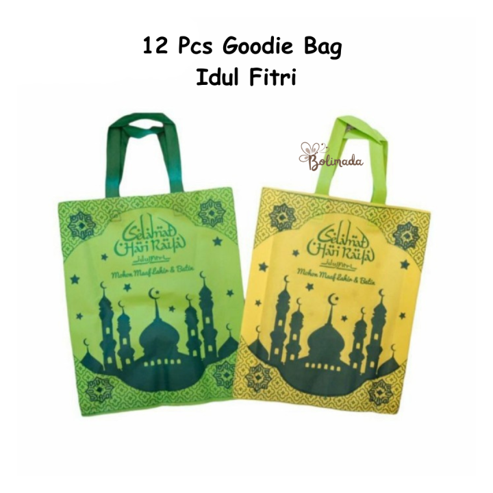 Lusinan Tas Spunbond Lebaran Idul Fitri Goodie Bag Ukuran 30 x 40 Bahan Kain Ukuran Besar ...