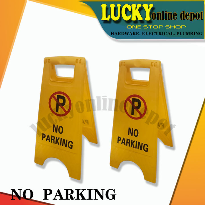 "NO PARKING" YELLOW FLOOR STAND SIGNAGE | Lazada PH