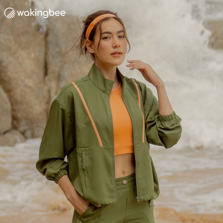 Wakingbee by Mark Kim Track Jacket (Forest) เสื้อแจ๊คเก็ต ออกกำลังกาย ผ้ากันยูวี แห้งไว ทรงสวย ...